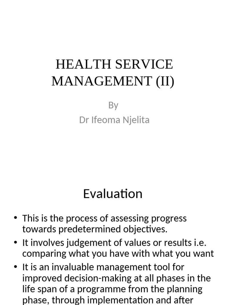 Health Service Evaluation Strategies | PDF | Evaluation | Audit