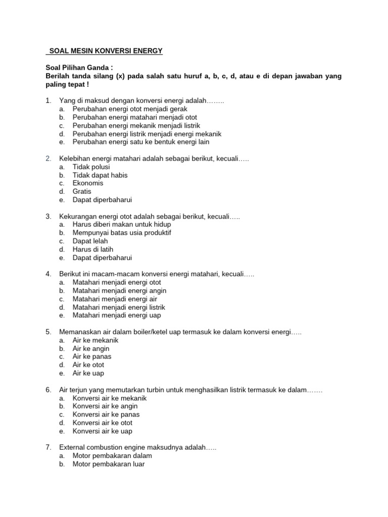 Soal Mesin Konversi Energy | PDF