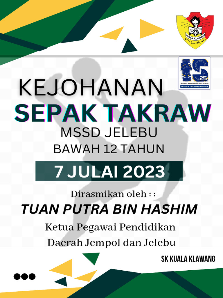 Buku Program Kejohanan Sepak Takraw MSSD Jelebu 2023 | PDF