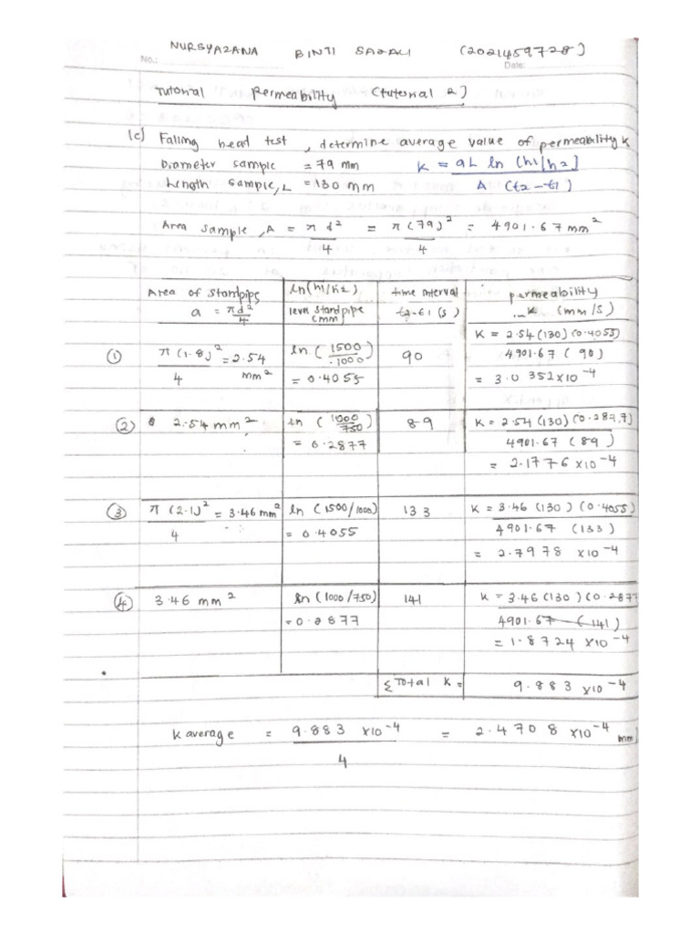 3C6 - Nursyazana Binti Sazali - Tutorial Permeability | PDF