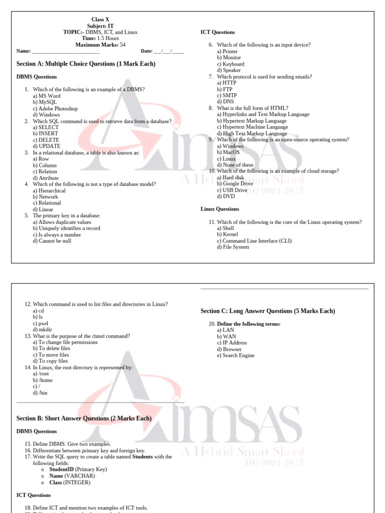Class X | PDF | Databases | Relational Model
