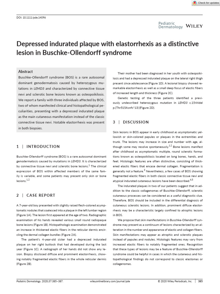 Pediatric Dermatology - 2020 - Velasco Huici - Depressed Indurated ...