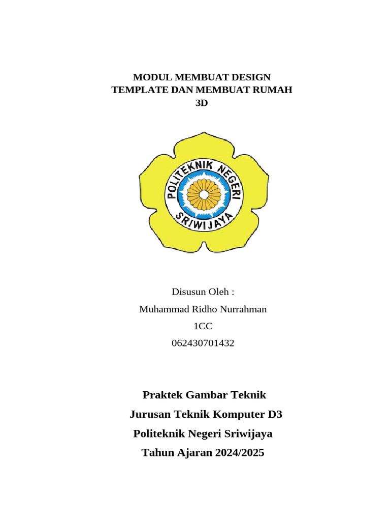 Modul Membuat Design Template Dan Rumah 3d Muhammad Ridho Nurrahman 1cc ...