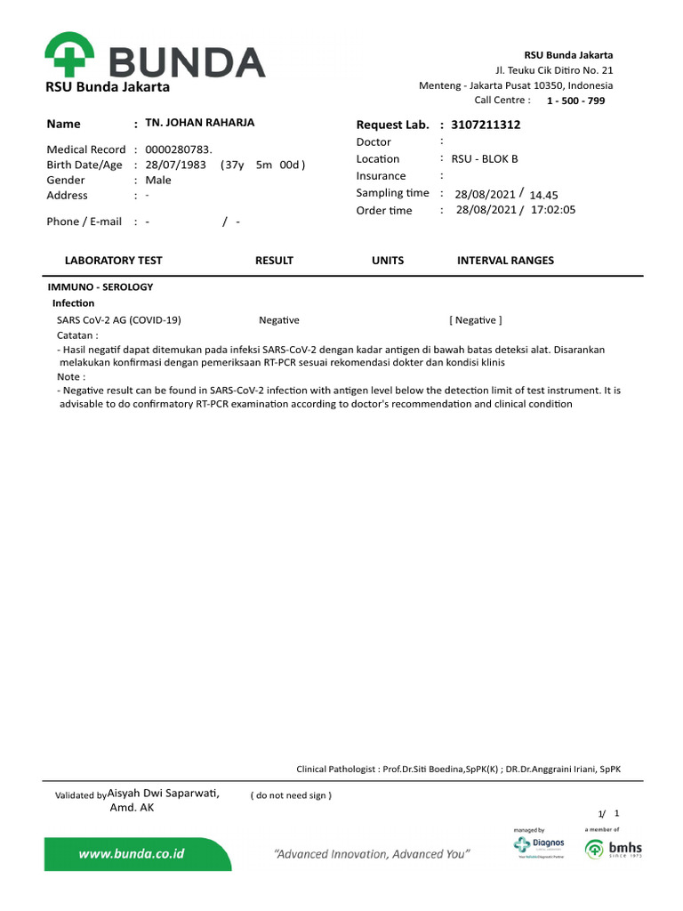 COVID-19 Antigen Test Result Summary | PDF