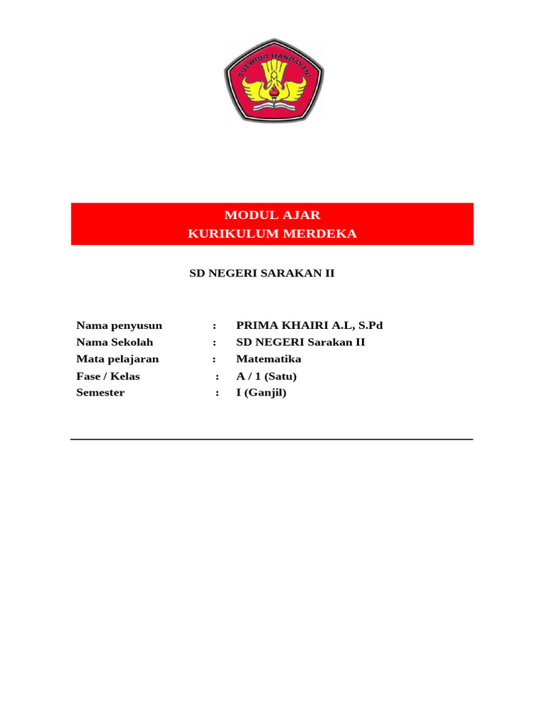Modul Ajar Kelas 1 | PDF