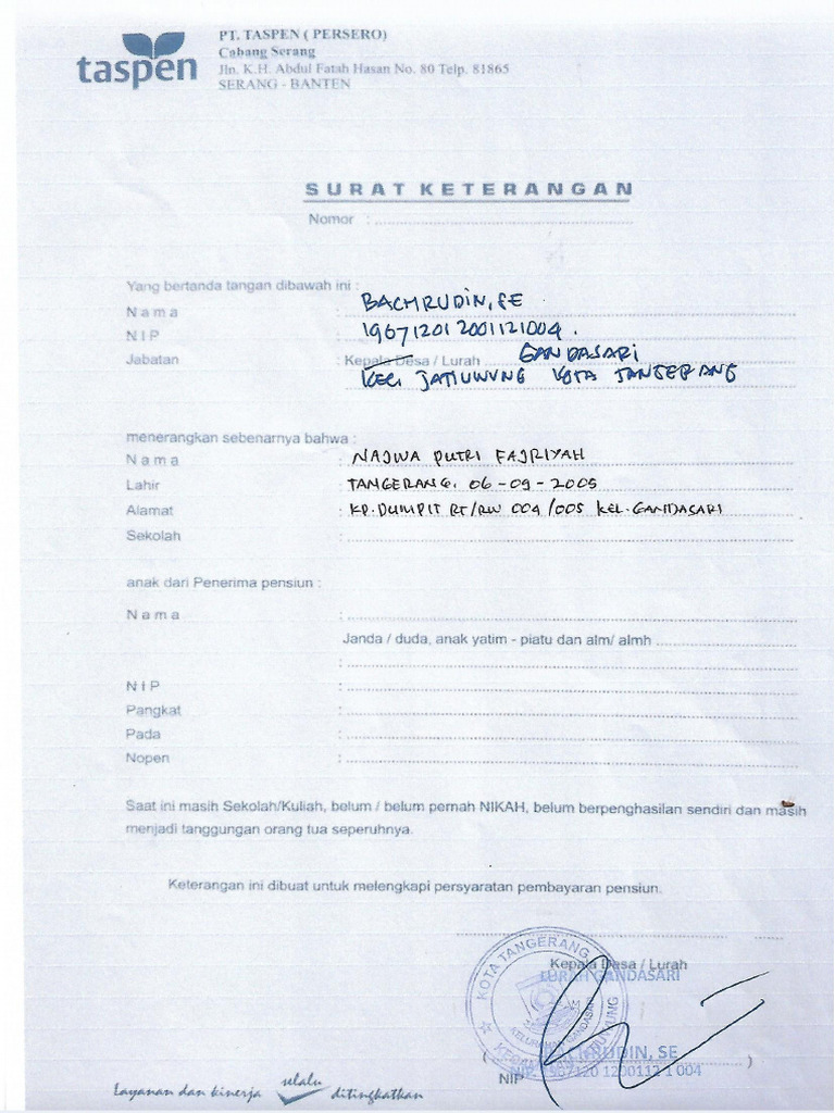 Taspen Najwa Putri Fajriyani | PDF