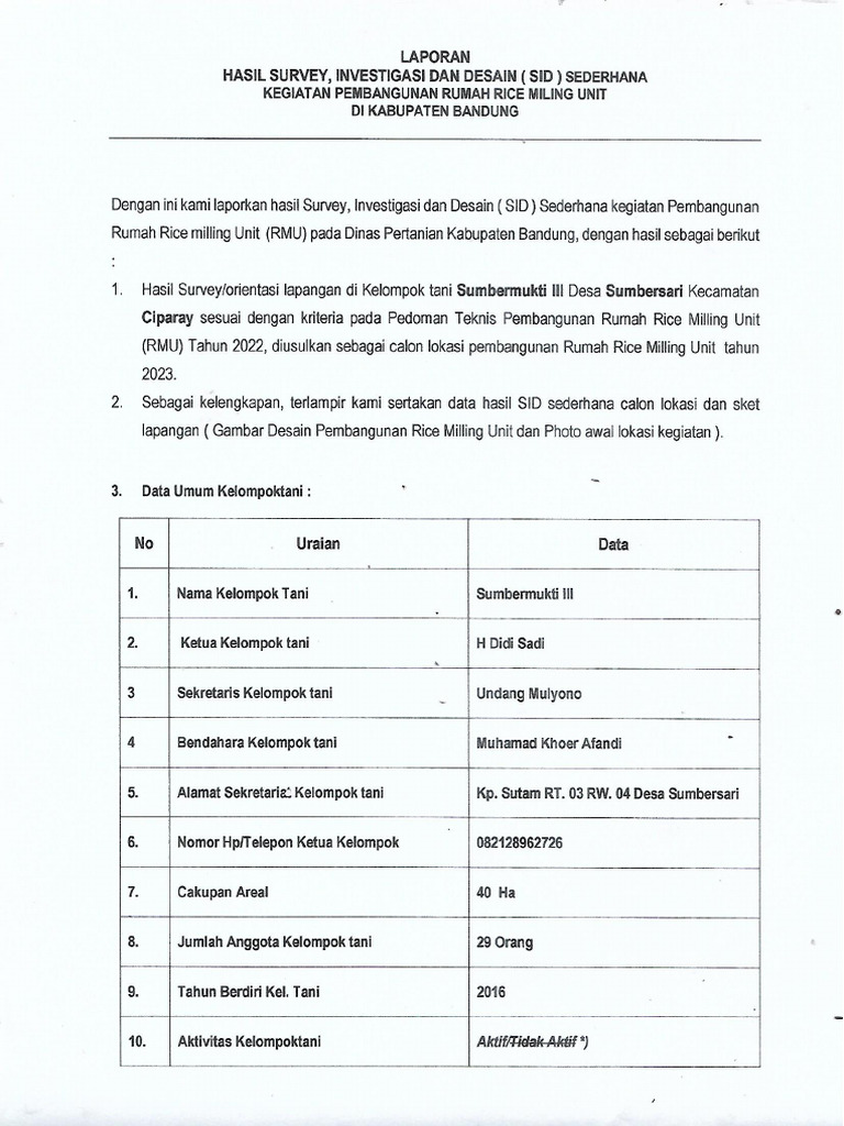 Scan SID Bangunan RMU Sumbermukti III | PDF