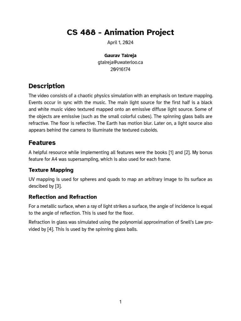 University of Waterloo CS 488: Introduction to Computer Graphics ... University of Waterloo CS 488: Introduction to Computer Graphics ...