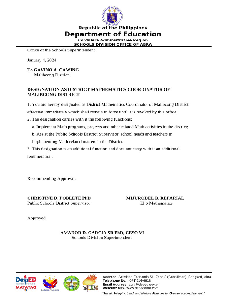 District Math Coor | PDF