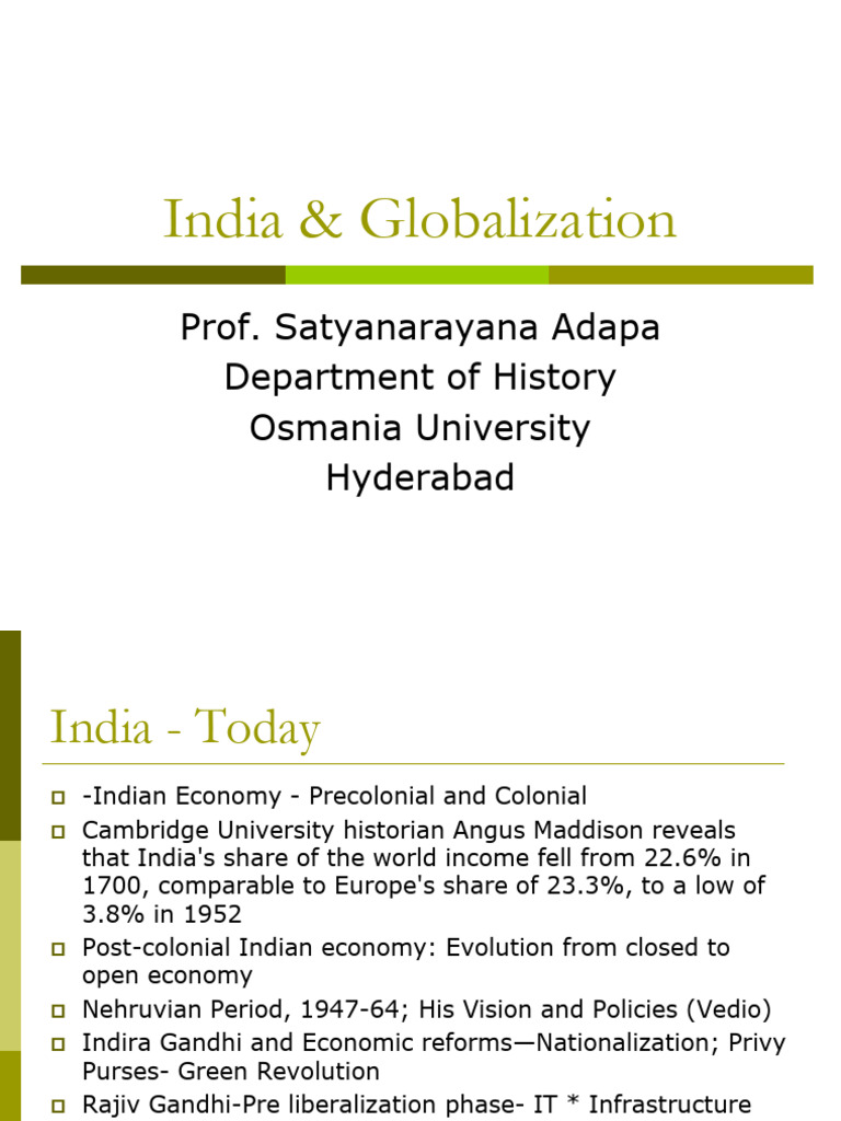 H - India and Globalization | PDF | Economy Of India | Economies