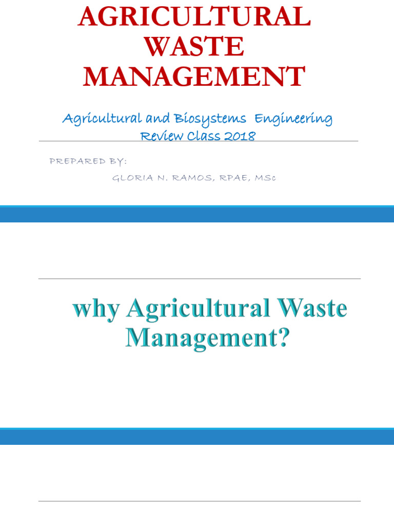 AGRICULTURAL WASTE MANAGEMENT From Glo | PDF | Nitrogen | Ammonia