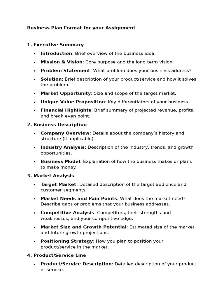 Business Plan Format | PDF | Marketing | Supply Chain