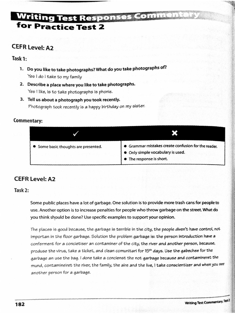 Met Test 2 Writing Test Responses Commentary | PDF