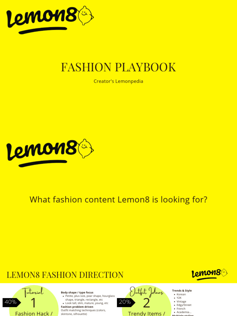 Playbook For Lemon8 Fashion Content | PDF | Fashion | Page Layout