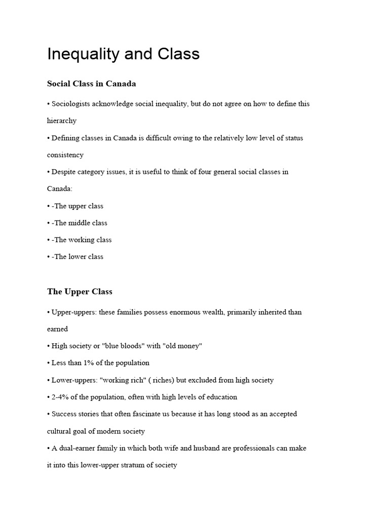 SOC - Inequality and Class-3 1 | PDF | Social Mobility | Social ...