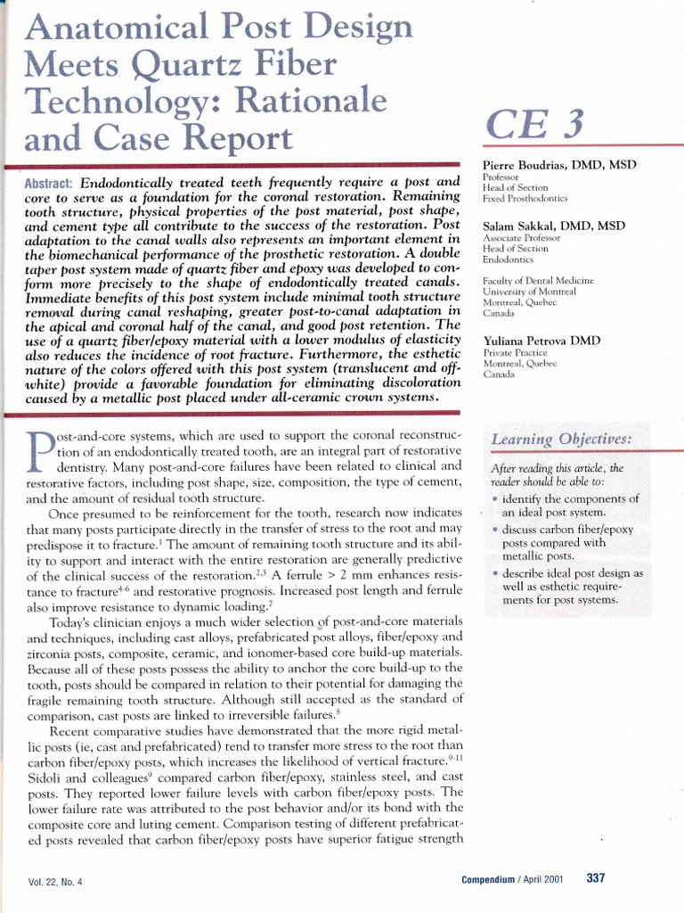 Double-Taper Post System for Endodontics | PDF | Dentistry Branches ...