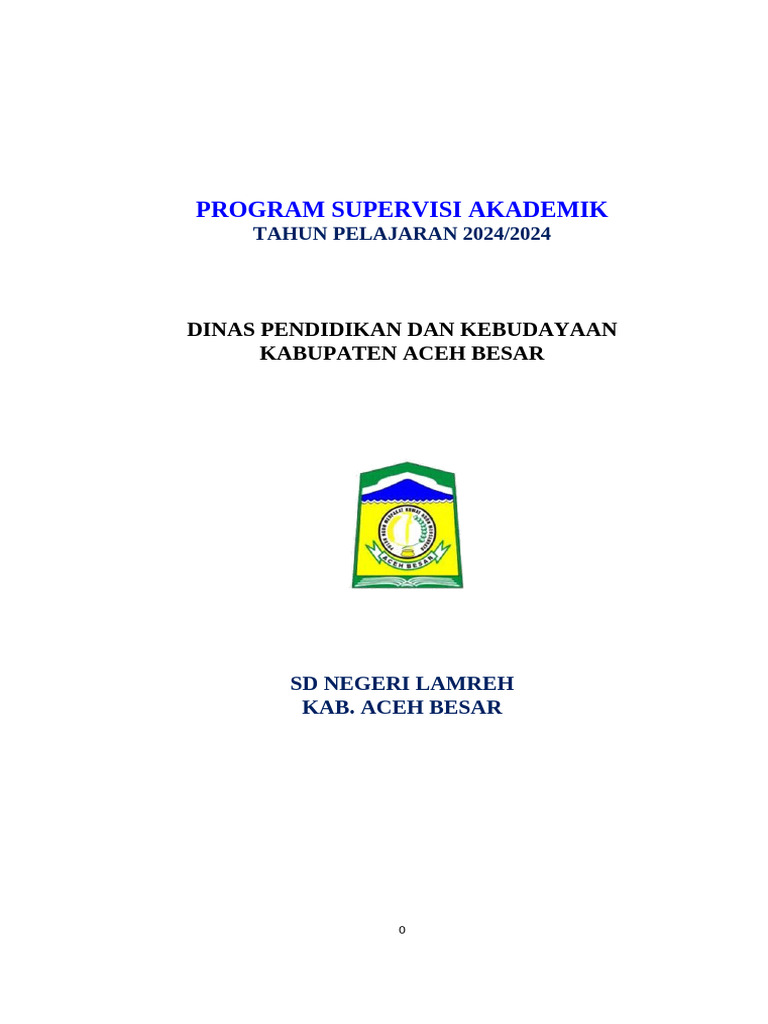 Program Supervisi Kepsek SD Negeri Cot Angan | PDF