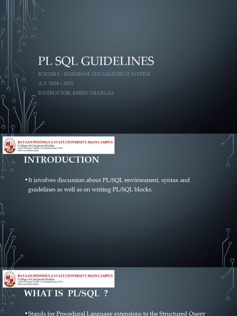 PL SQL Guidlines | PDF | Pl/Sql | Sql