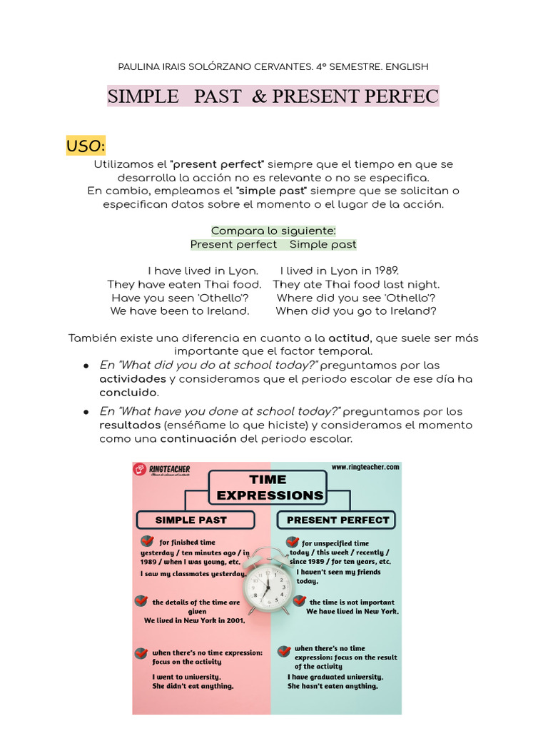 Simple Past & Present Perfec | PDF