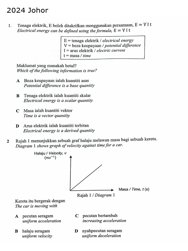2024 Johor P1 | PDF