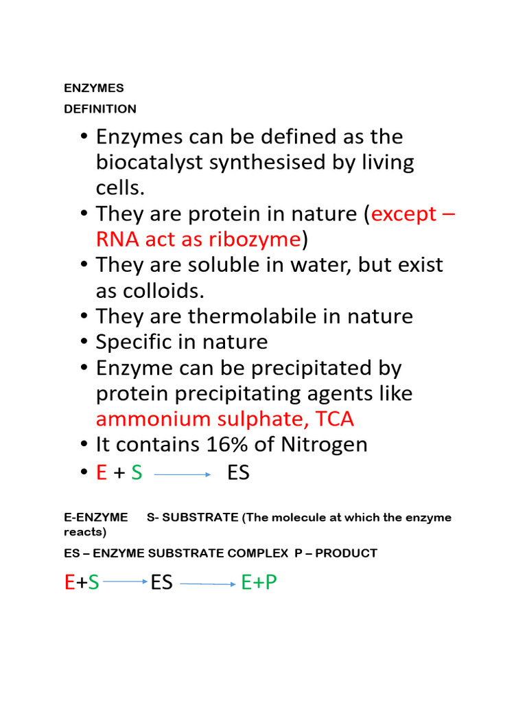 Enzyme Definition and Classification | PDF | Enzyme | Cofactor ...