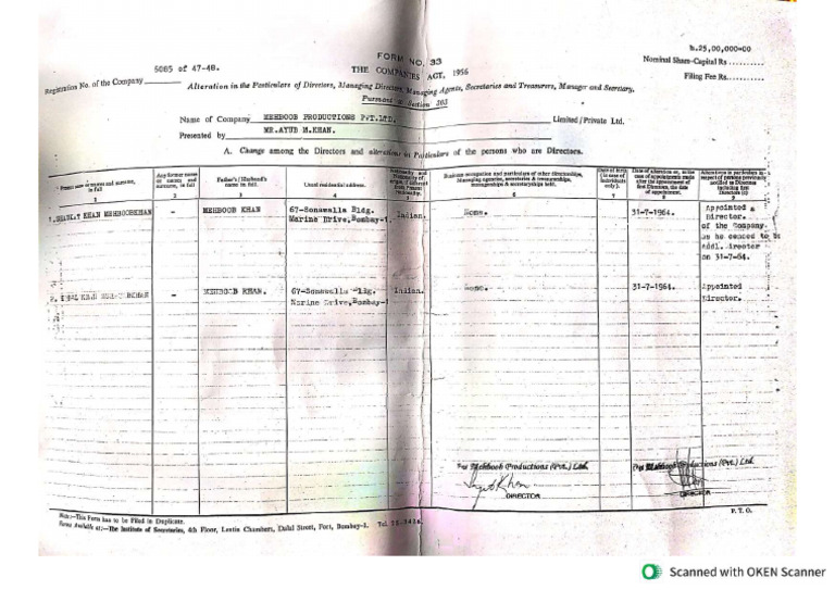 Form 32 - As Per MCA (Ministry of Company Act) | PDF