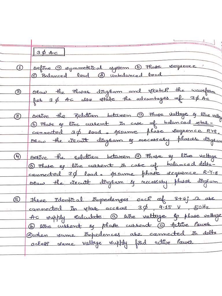 BEE Assignment - 4 (3 Phase AC and Transformer) | PDF
