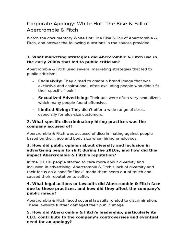 Abercrombie & Fitch Documentary | PDF