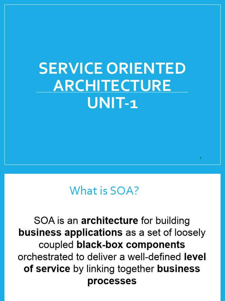 Soa Unit 1 - Final (1).Ppt | PDF | Service Oriented Architecture | Web Service