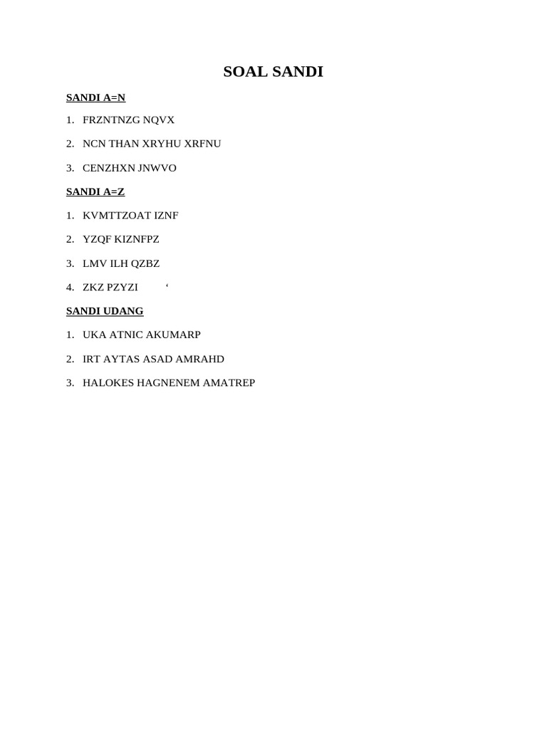 Soal Sandi | PDF