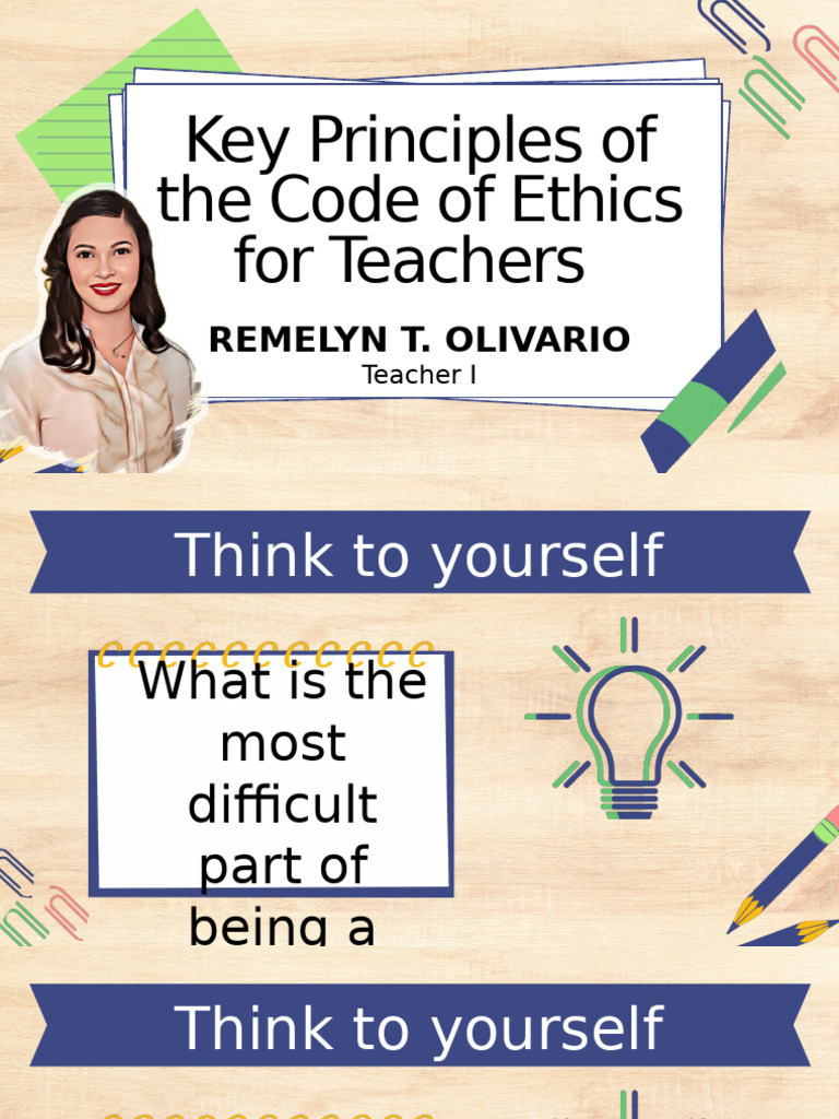 Code of Ethics Slac | PDF | Teachers | Integrity