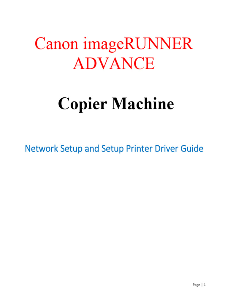 Network Setup Canon ADV | PDF | Ip Address | Computer Science