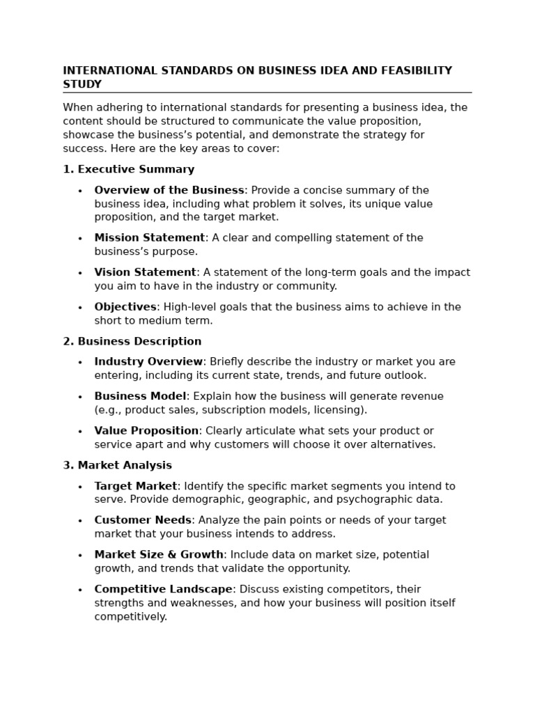 International Business Idea Standards | PDF | Risk | Return On Investment