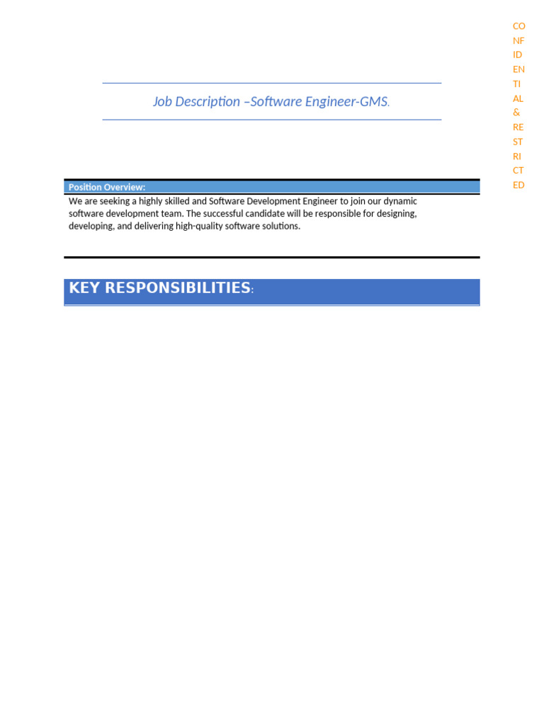 Job_Description_Software_Engineer | PDF | Software | Computer Science