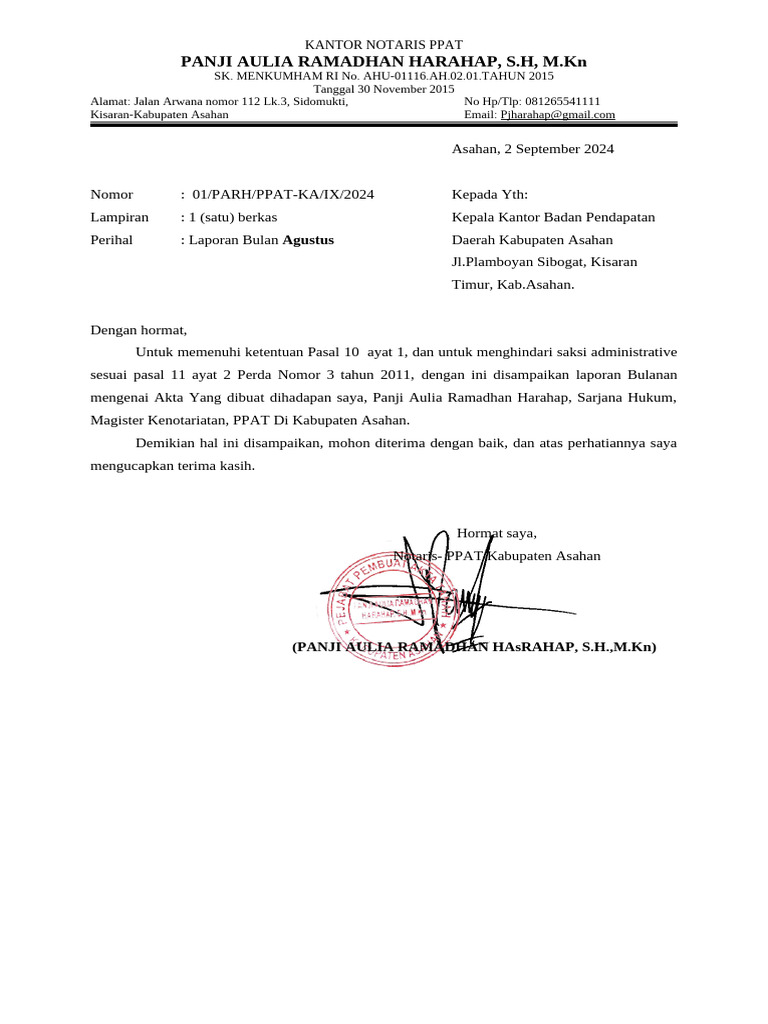 Contoh PENGANTAR LAPORAN 8 PPAT 2024 | PDF