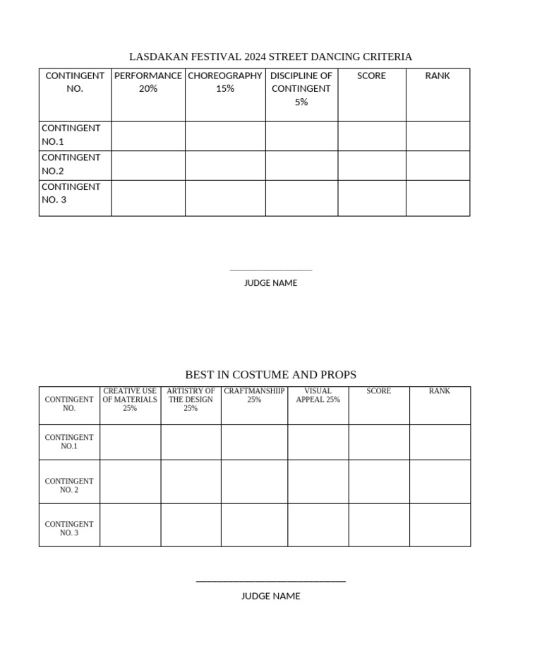 LASDAKAN Festival 2024 Dance Criteria | PDF