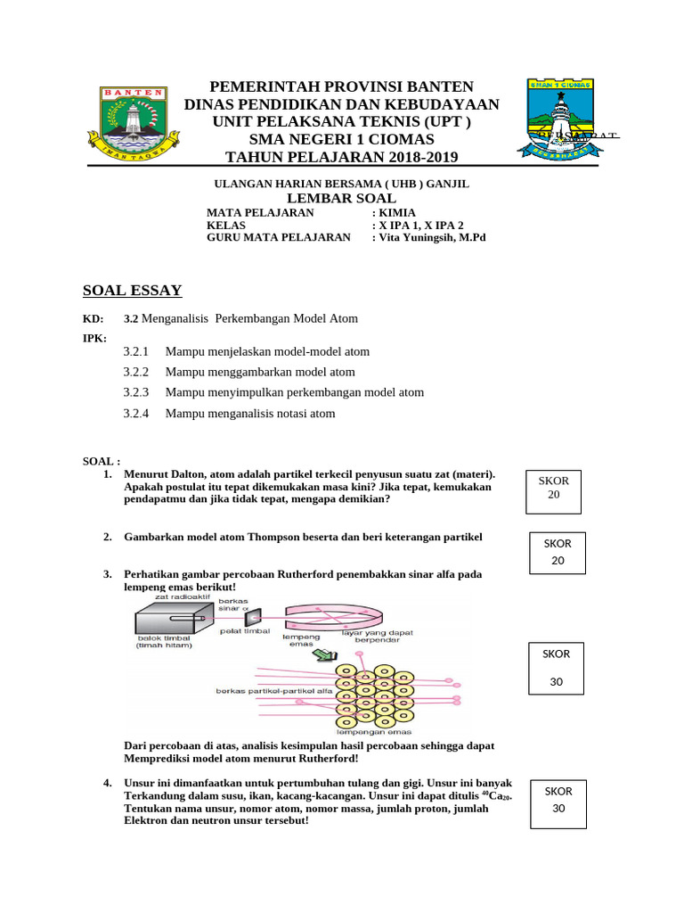 Uhb Atom 2018-2019 | PDF