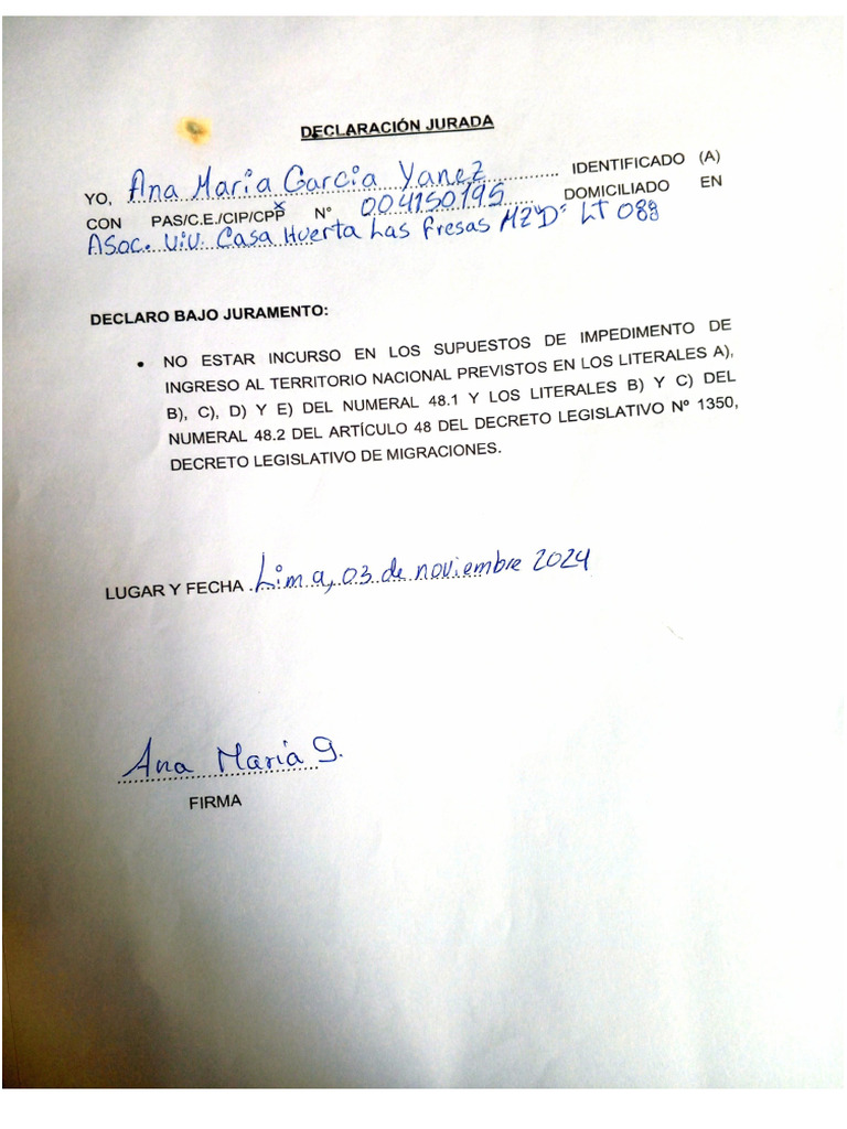 Decla 48 Ana M | PDF