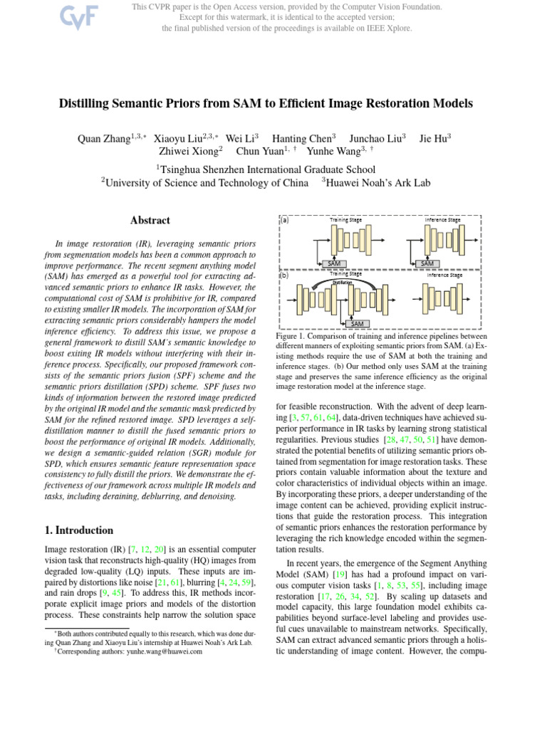 Distilling Semantic Priors From SAM To Efficient Image Restoration Models | PDF | Image ...