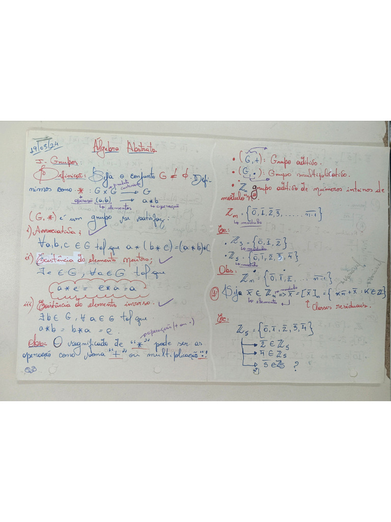 nota d aula de algebra-1 | PDF