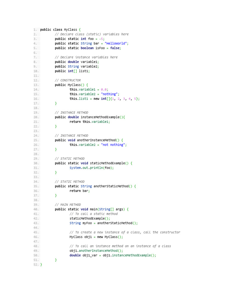 Structure of a Class file | PDF