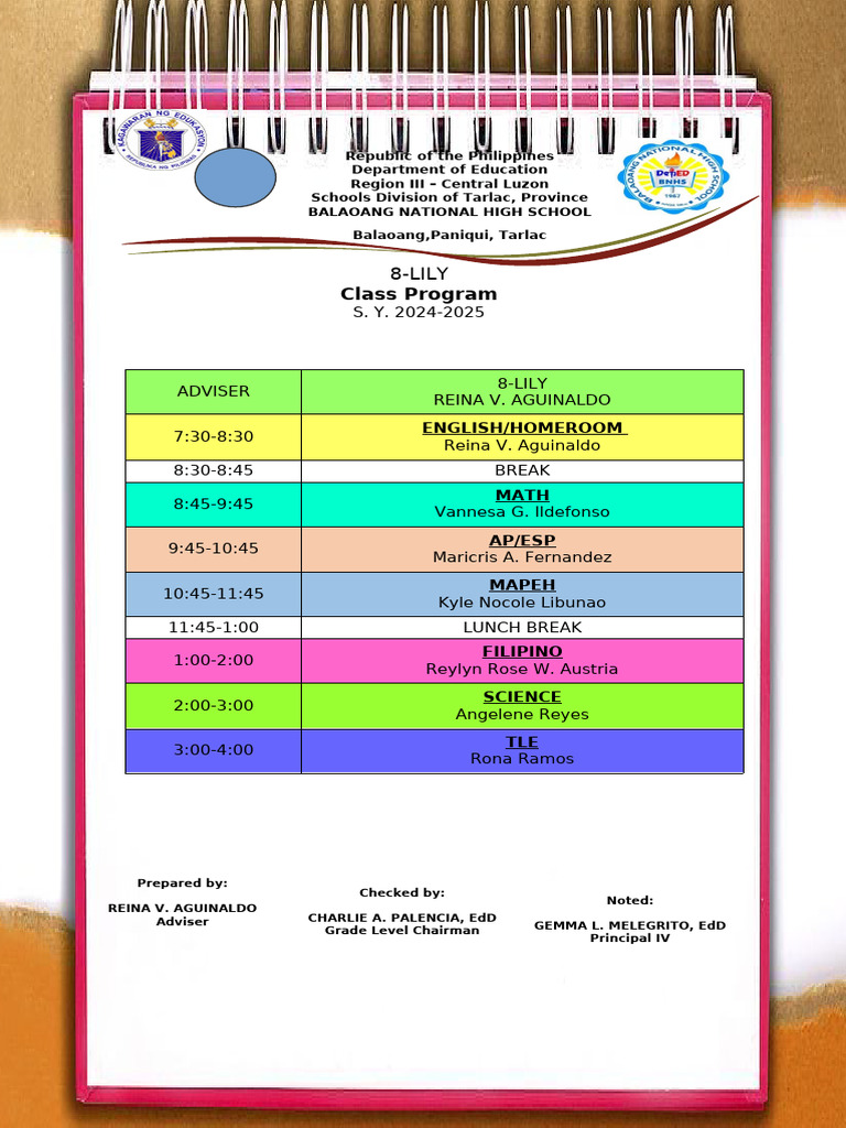 8-LILY class program | PDF