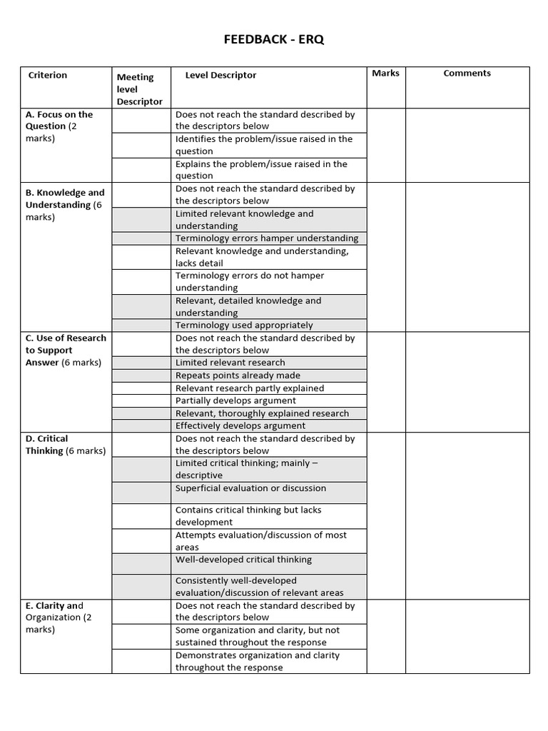Feedback - ERQ | PDF | Cognition | Methodology