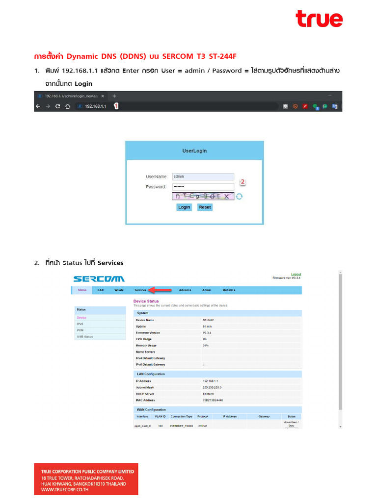 SERCOM T3 ST-244F Ddns | PDF