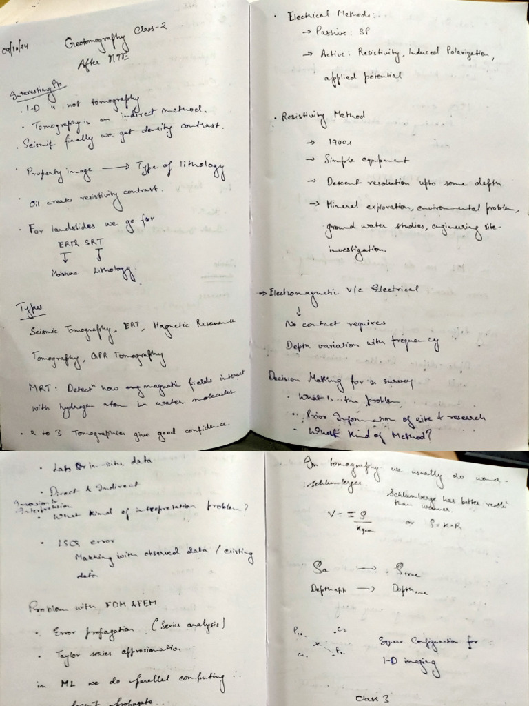 Geotomography Class Notes | PDF