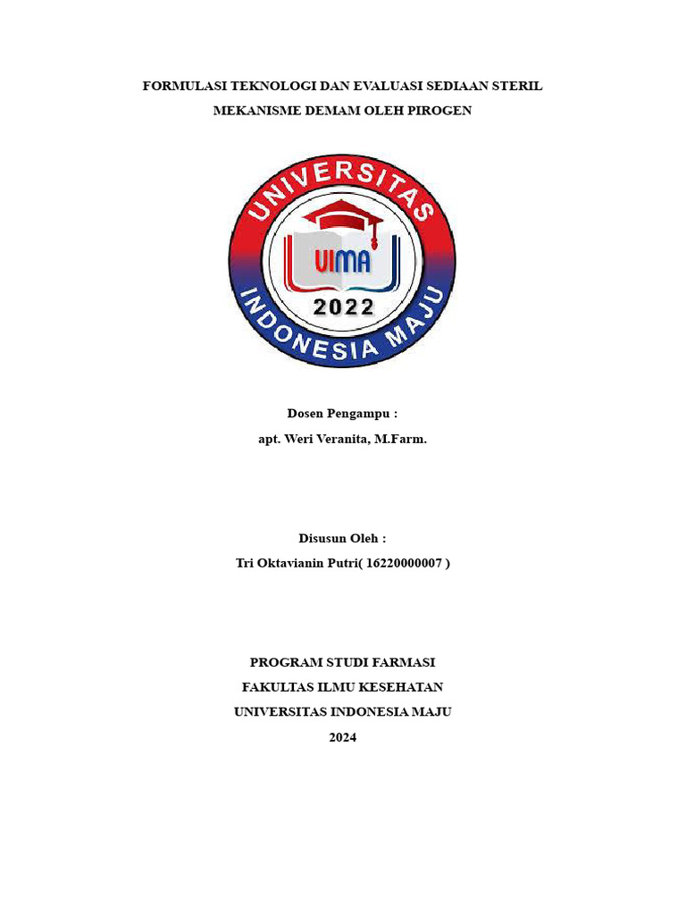 Tri Oktaviani Putri (16220000007) - Mekanisme Demam Oleh Pirogen | PDF