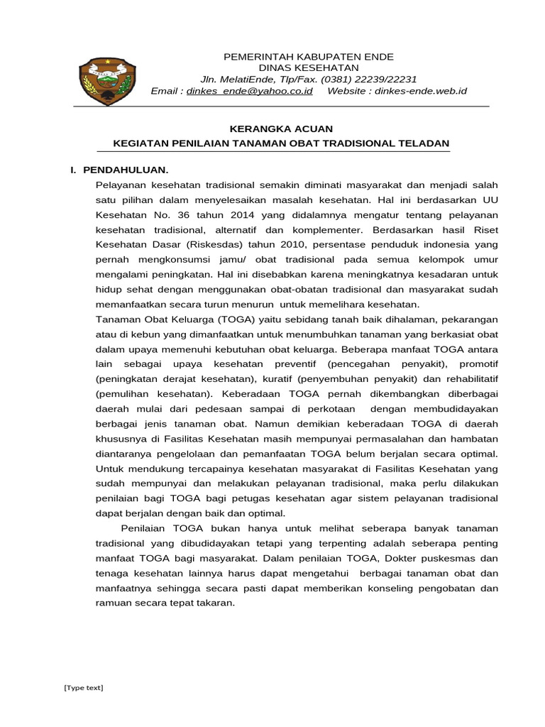 Kerangka Acuan | PDF