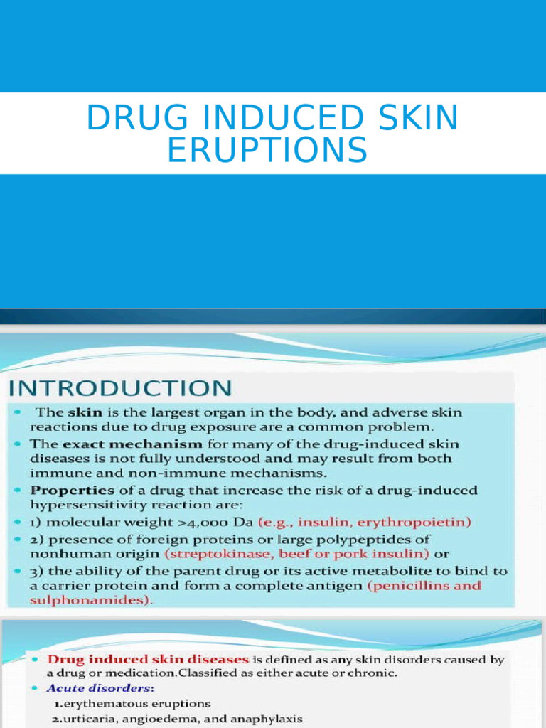 Drug-Induced Skin Eruptions Overview | PDF