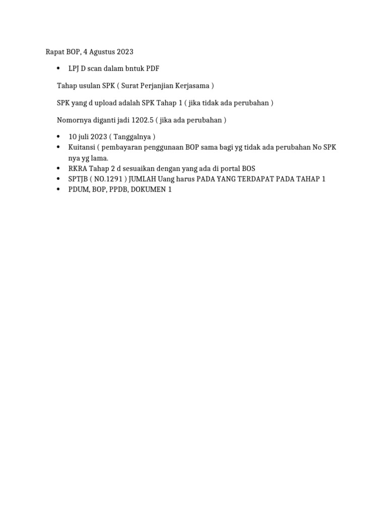 Rapat BOP | PDF