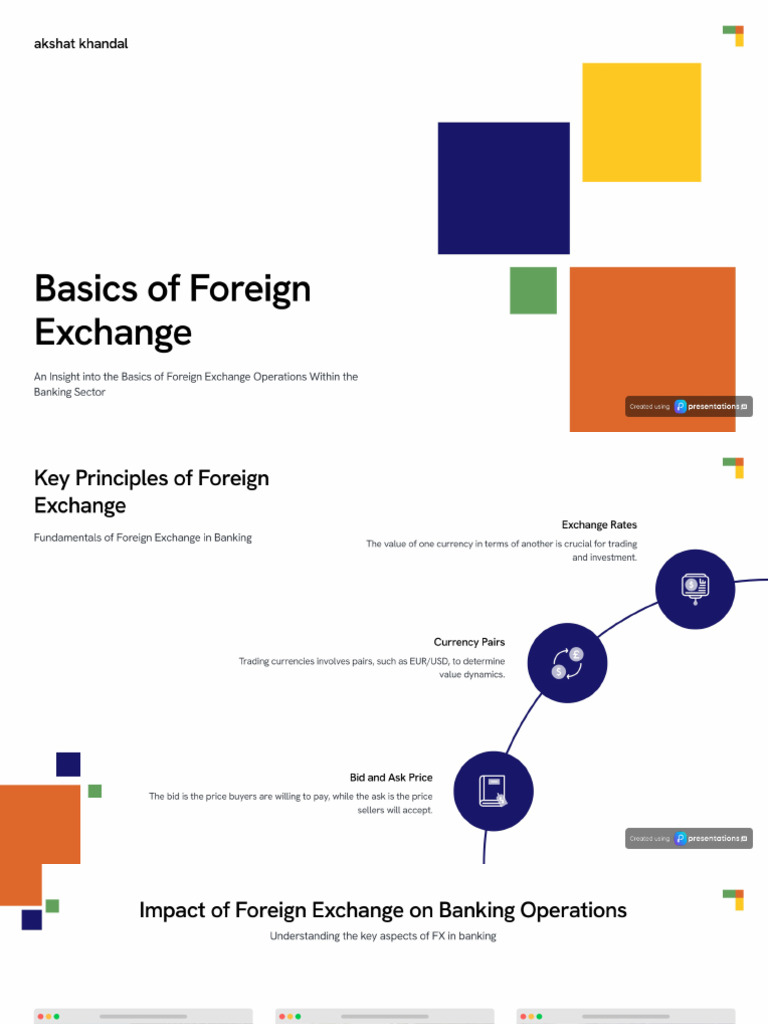 Basics of Foreign Exchange in Banking Sector Presentation | PDF